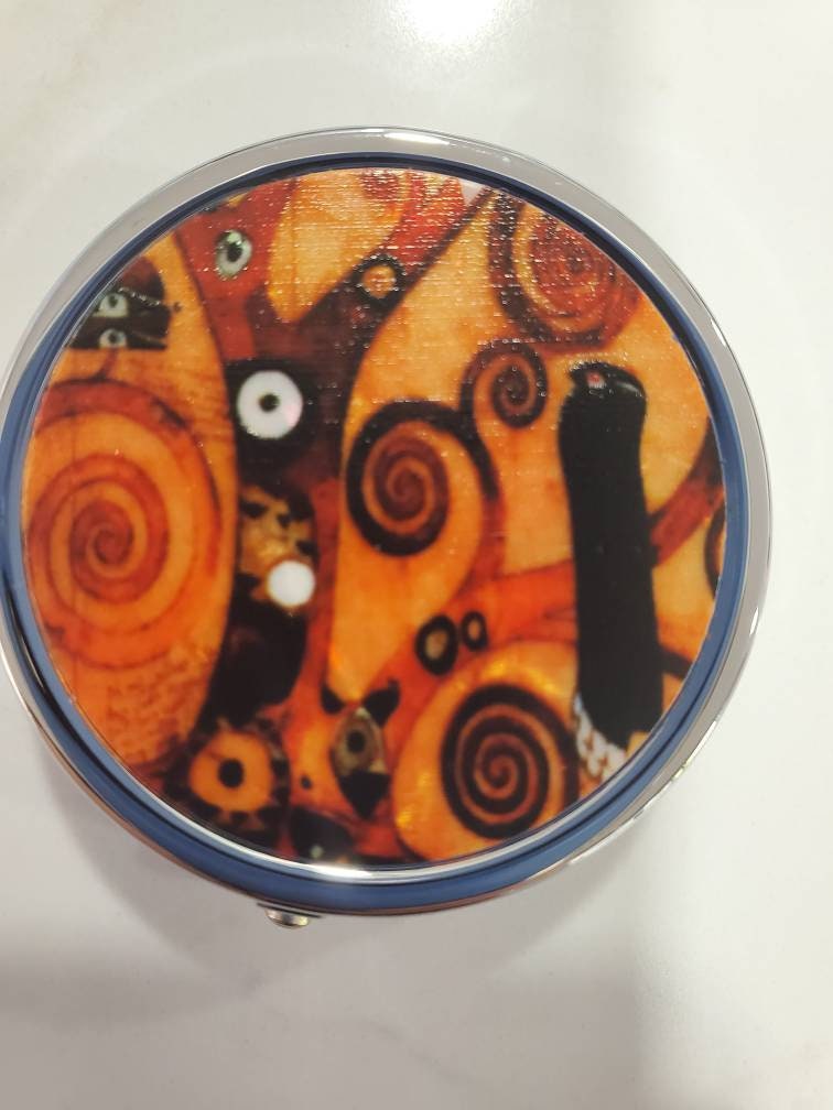 Abstract Design Compartment Pill Box Storage Jewelry - Etsy