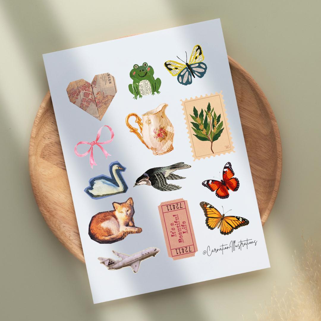 Scrapbook Stickers: Vintage Ephemera Cutouts (PNG Digital Download) - Etsy