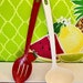 Ultratemp Kitchen Utensils- Red Slotted Spoon 2115 & White Ladle 2109 ...