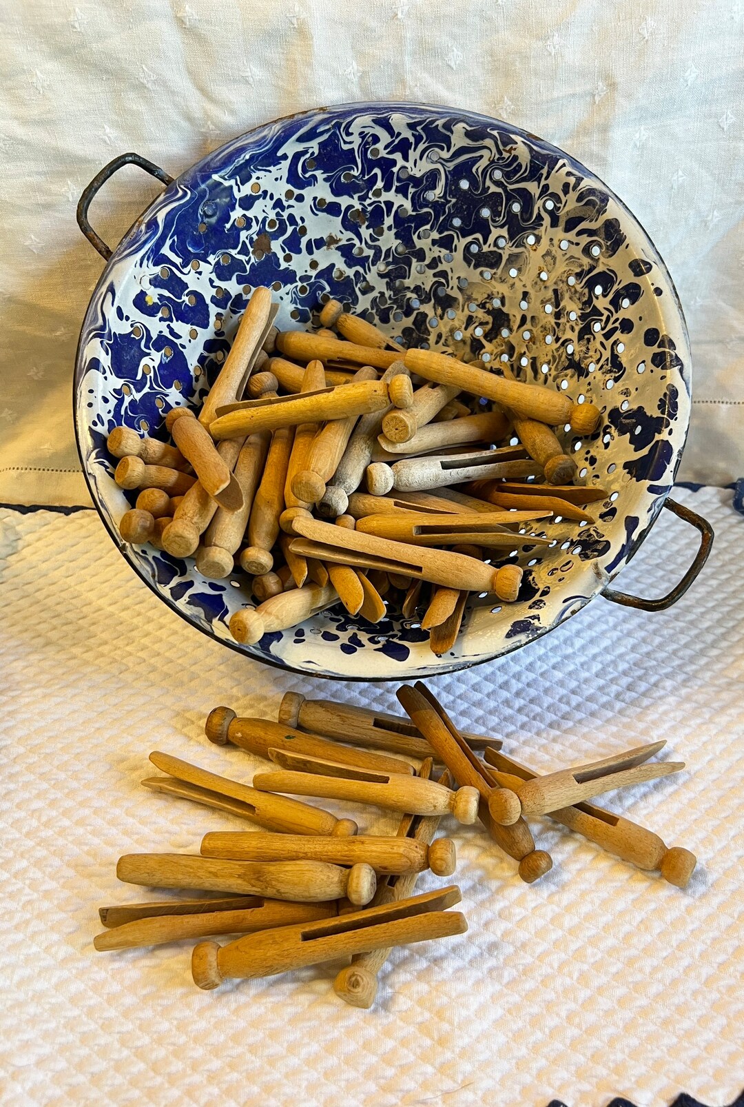 Vintage Wood Clothespins Lot 20, 14, or 7 • Mid Century Primitive ...