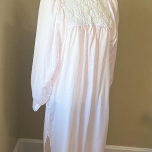 70s Barbizon Sz L Fancy Pink ‘satin Remarque’ Long Nightgown LS • Union ...