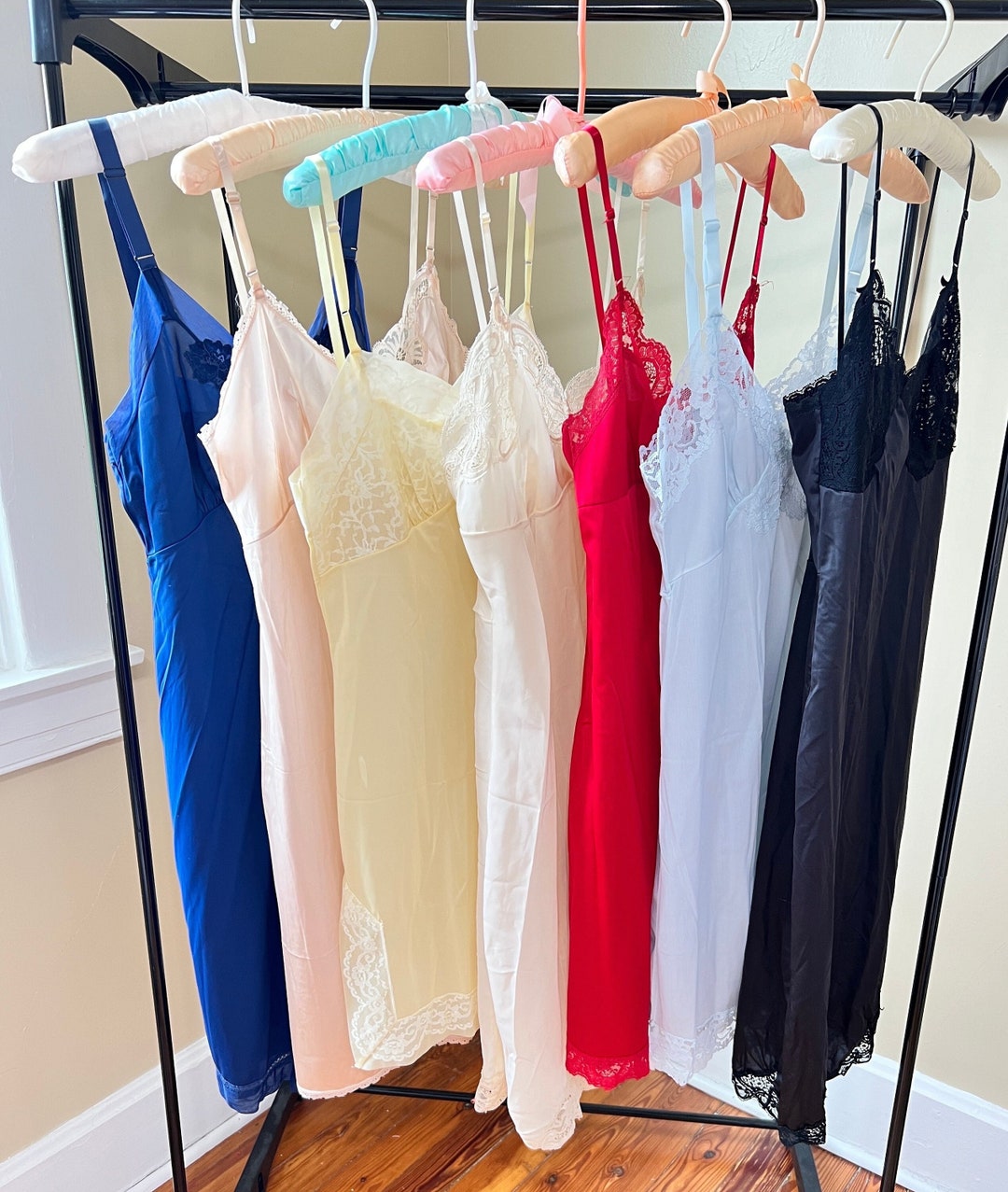 50's to 80's Lacy Dress Slips Sz Average/medium • Vintage Colorful ...