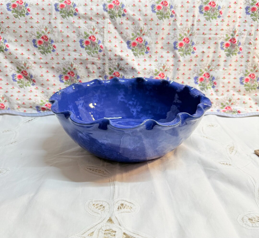 Bybee Pottery Blue Speckled 10" Fluted Baking Dish • Vintage Serving ...