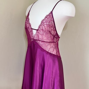 Y2K Victoria’s Secret Sz L Satin Slip Dress Chemise • Maroon Eyelash ...