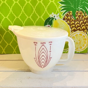 Tupperware Mix-n-store Measuring Pitcher 500 W Lid 696 • 1980's ...