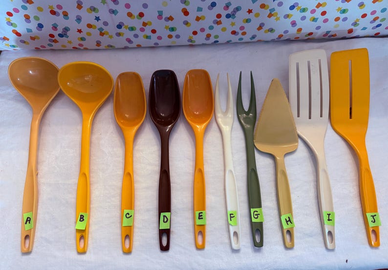 Vintage FOLEY Nylon Kitchen Utensil: Ladle, Spatula, Fork, Server ...