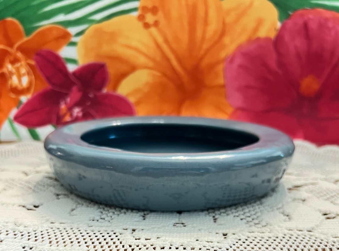 Vintage Bybee Pottery Dish: Blue Ceramic Succulent Bowl, Kentucky Made ...