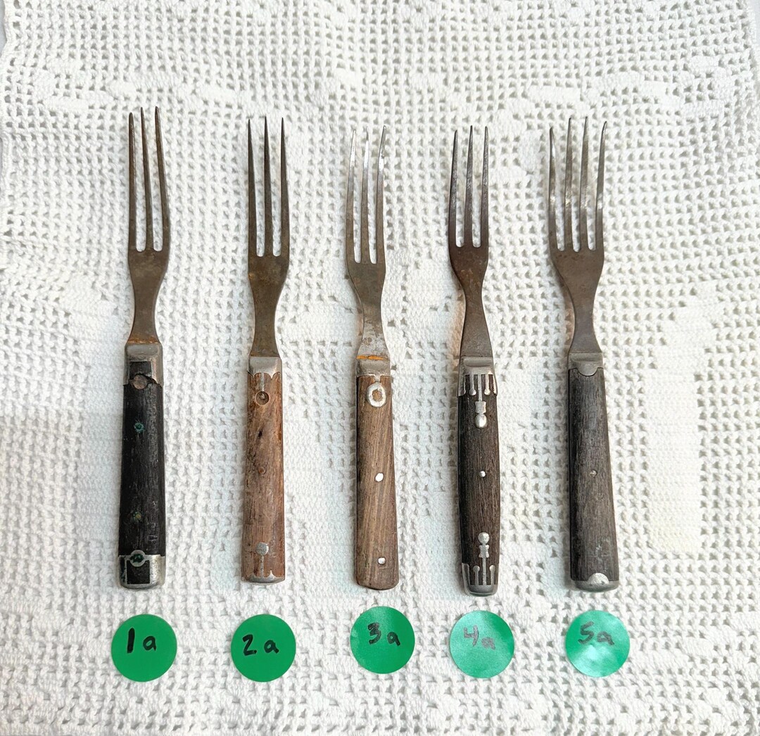 Antique Civil War Era Wood And/or Bone Handle Forks, Knives • Primitive 19th Century Tableware ...