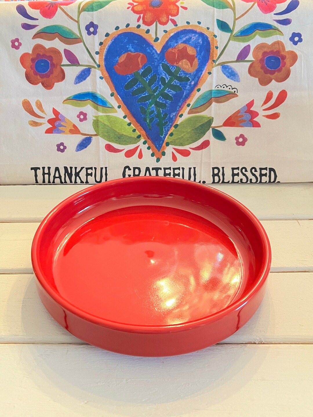 Vintage HALL Red Scoop Plate • Ceramic Pie Dish - Etsy