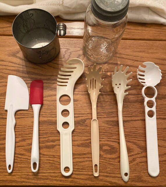 Vintage Ekco Nylon Plastic Slotted Spaghetti Pasta Server Spatulas 6 ...
