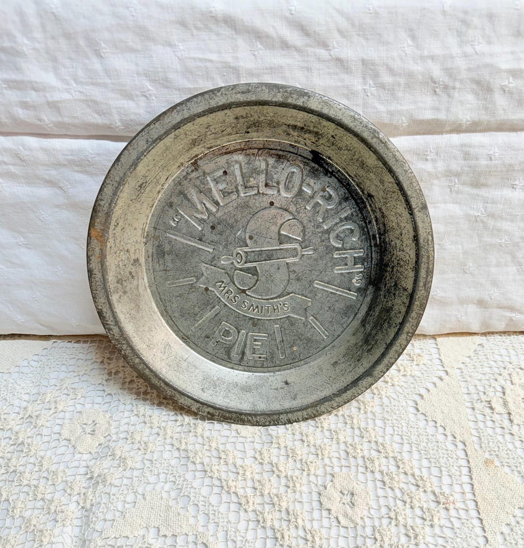 1930s Mrs. Smith's MELLO-RICH Pie Tin, Embossed With Vent Holes - 9.6 ...