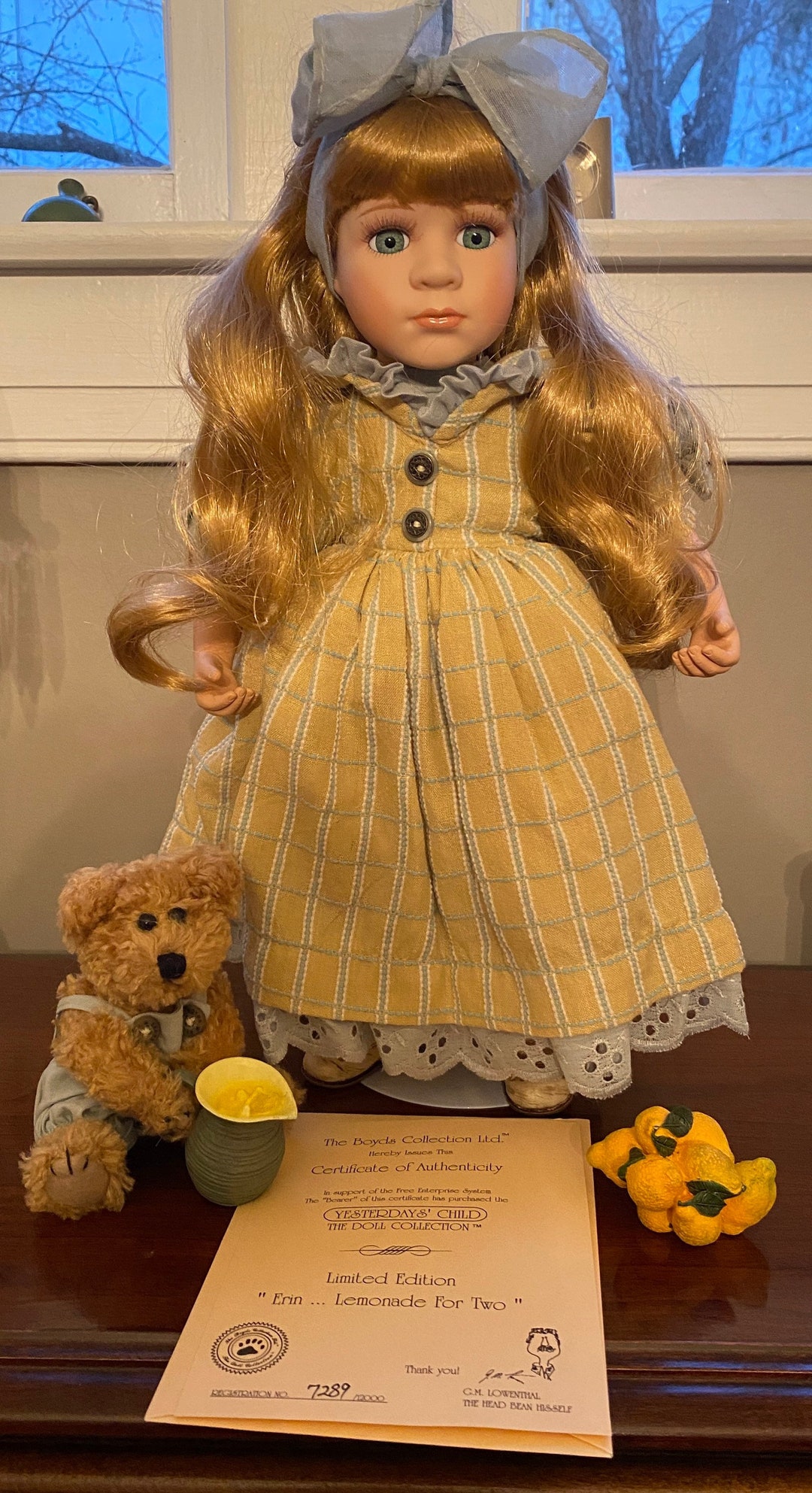 Boyds Doll erin..lemonade for Two 1999 Limited Ed. yesterday's Child ...