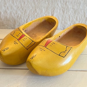 Vintage Dutch Clogs Hand Painted Klompen Adult Sz 12" / 26.5 Cm Hand ...