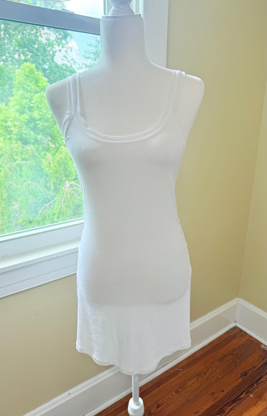 Y2000s Victoria's Secret M Cotton Nightshirt: Stretchy White Sleeveless ...