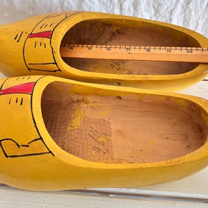 Vintage Dutch Clogs Hand Painted Klompen Adult Sz 12" / 26.5 Cm Hand ...