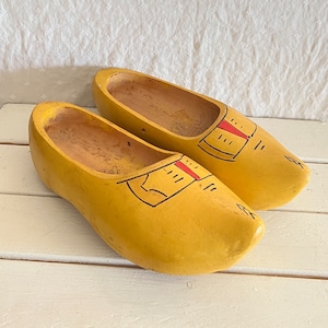 Vintage Dutch Clogs Hand Painted Klompen Adult Sz 12" / 26.5 Cm Hand ...
