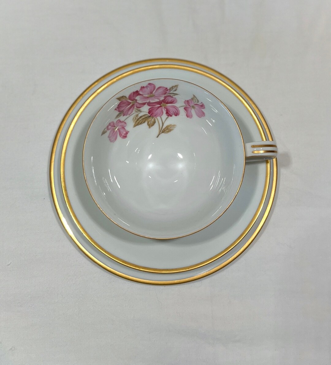 3 Piece Tea Set • Noritake Pink Dogwood Pattern 5235 • Very Fine China ...