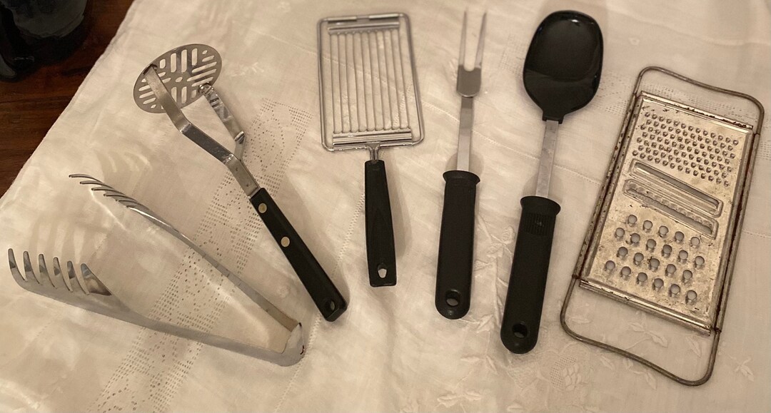 Vintage Kitchen Utensils: Ekco Stainless Tools Grater, Serving Spoon ...