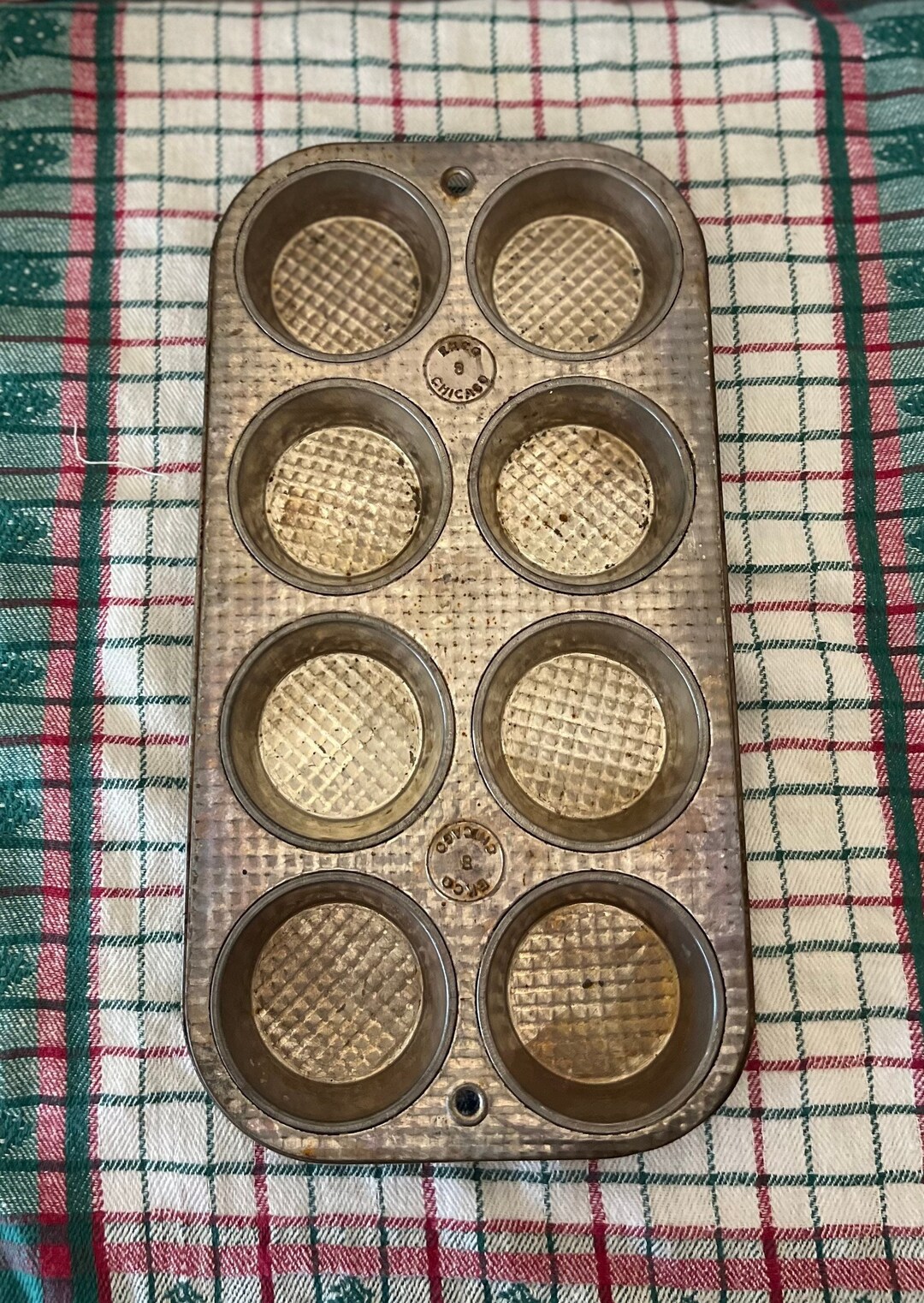 Ekco Ovenex 8 Cup Muffin Tin • Vintage Cupcake Pan • 50s Bakeware ...