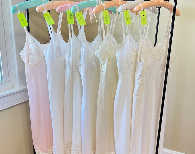 50's to 80's Dress Slips Sz 34 to 38 • Vintage Nylon Lingerie- Your ...