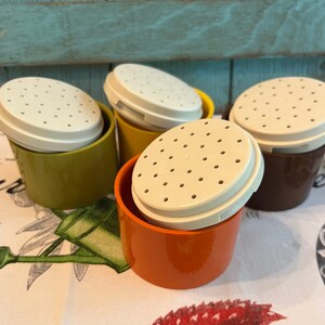 Tupperware Stacking Spice Shakers Set of 4 Colorful 70s Mini Canisters ...