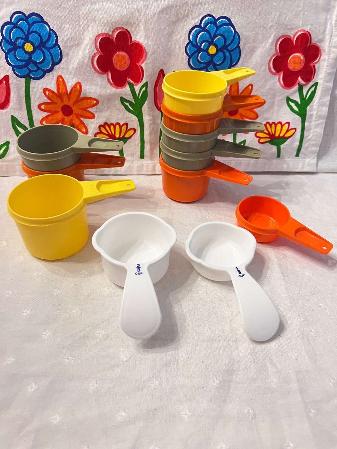 Tupperware Measuring Cups Vintage Replacements Yellow, Orange, Olive ...
