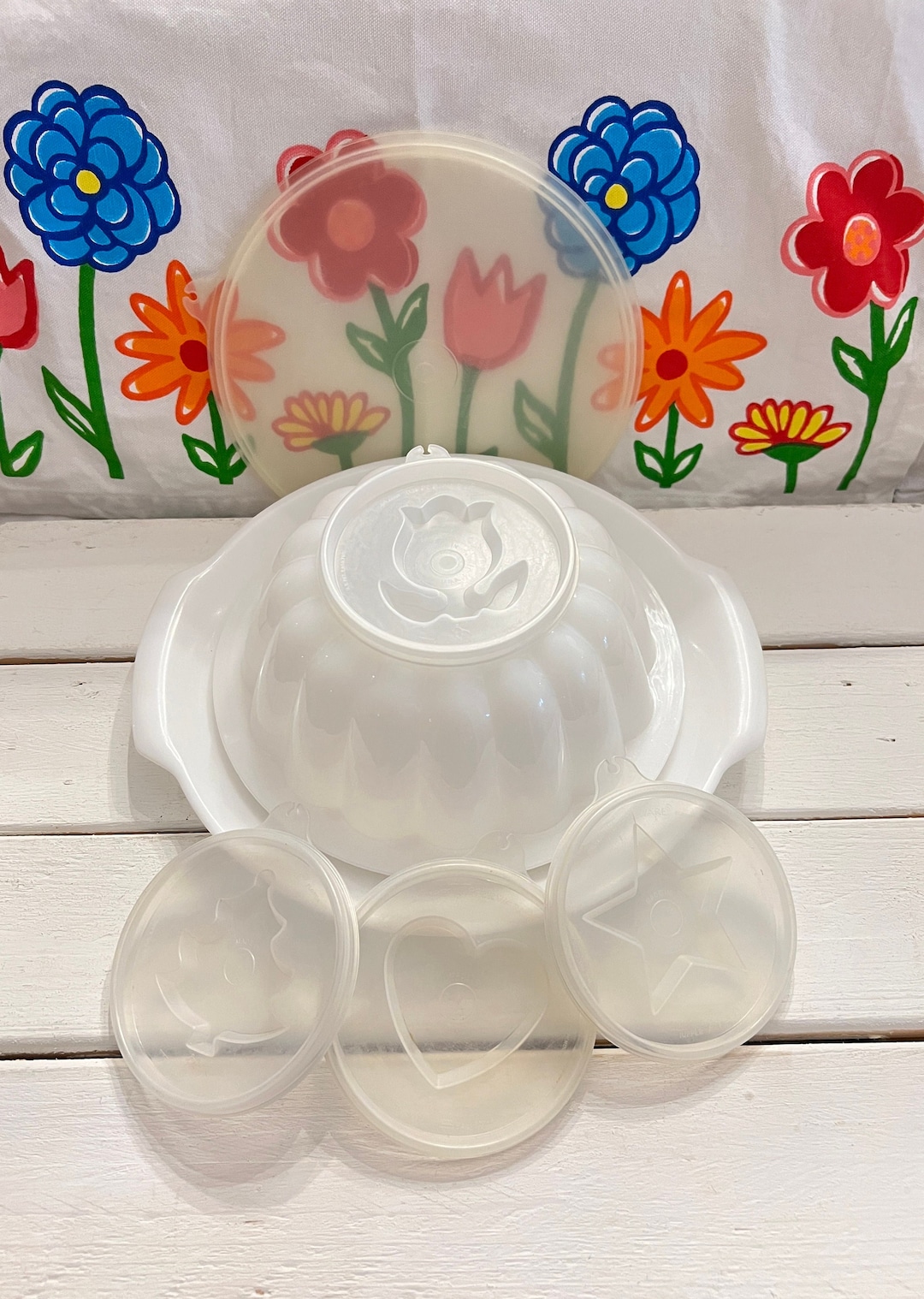 Vintage Tupperware Jel N Serve Mold W Tray #617, Dome #616, Molds #631 ...