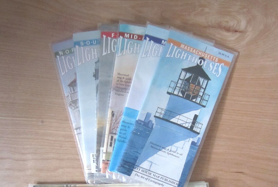 Lighthouse Maps and Guides, Massachusetts, Maine, Florida, Mid-atlantic ...