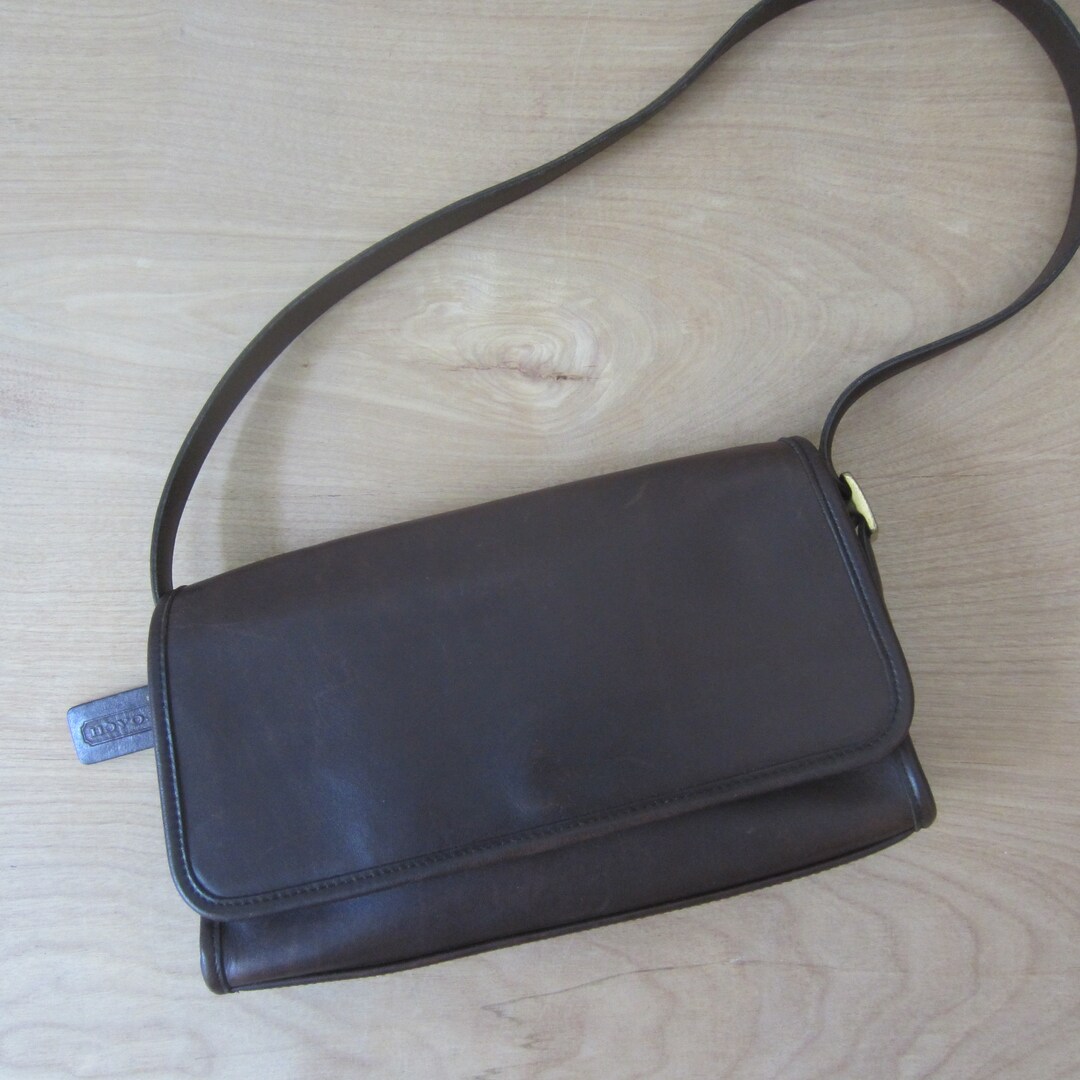 Coach Allison Flap Purse, Brown Leather Vintage Coach Shoulder Bag ...