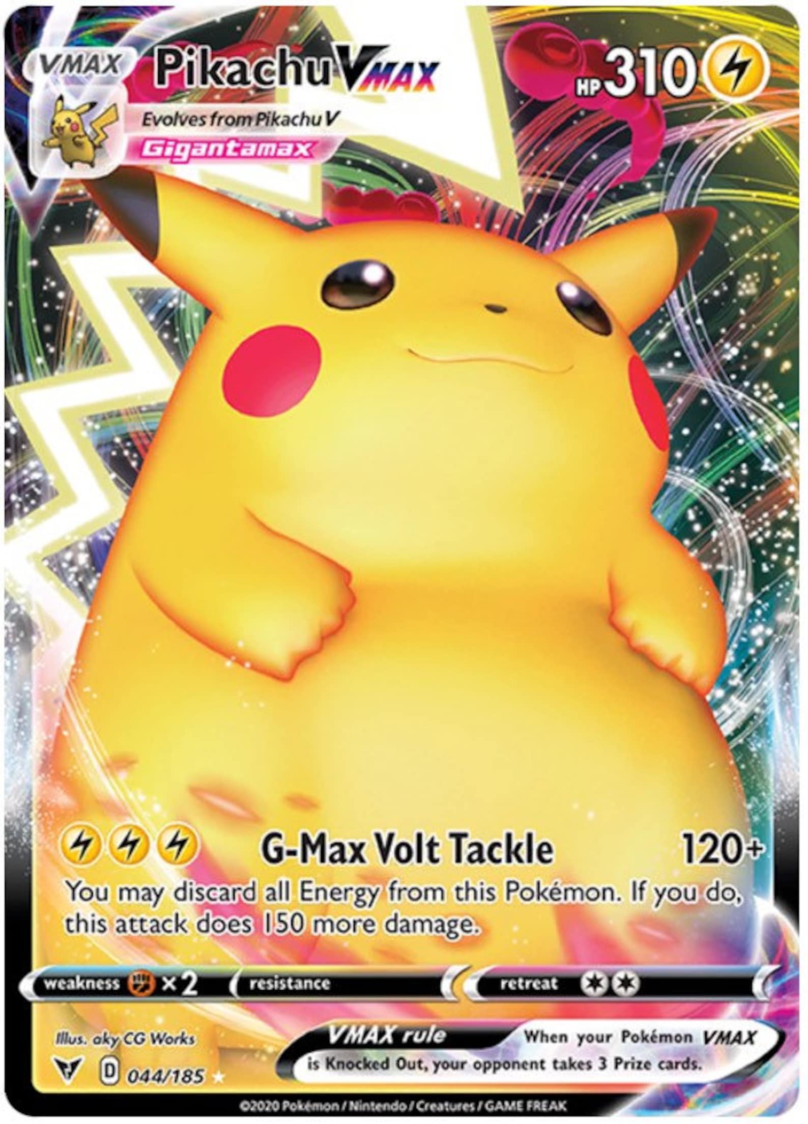 Pikachu VMAX ENGLISH Vivid Voltage 44/185 Ultra Rare Pokemon | Etsy