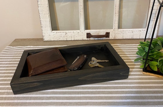 Wood Entryway Tray Oak Key Tray Wood Valet Tray XL Wood Key Tray ...