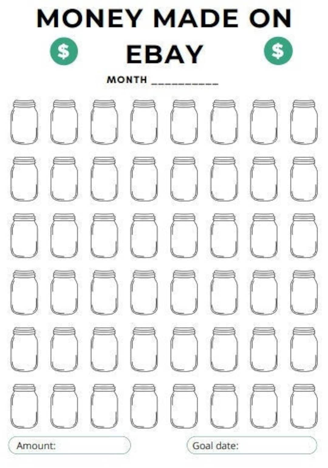 Side Hustle Money PDF Colouring in Sheet, Ebay Money Journal, Side ...