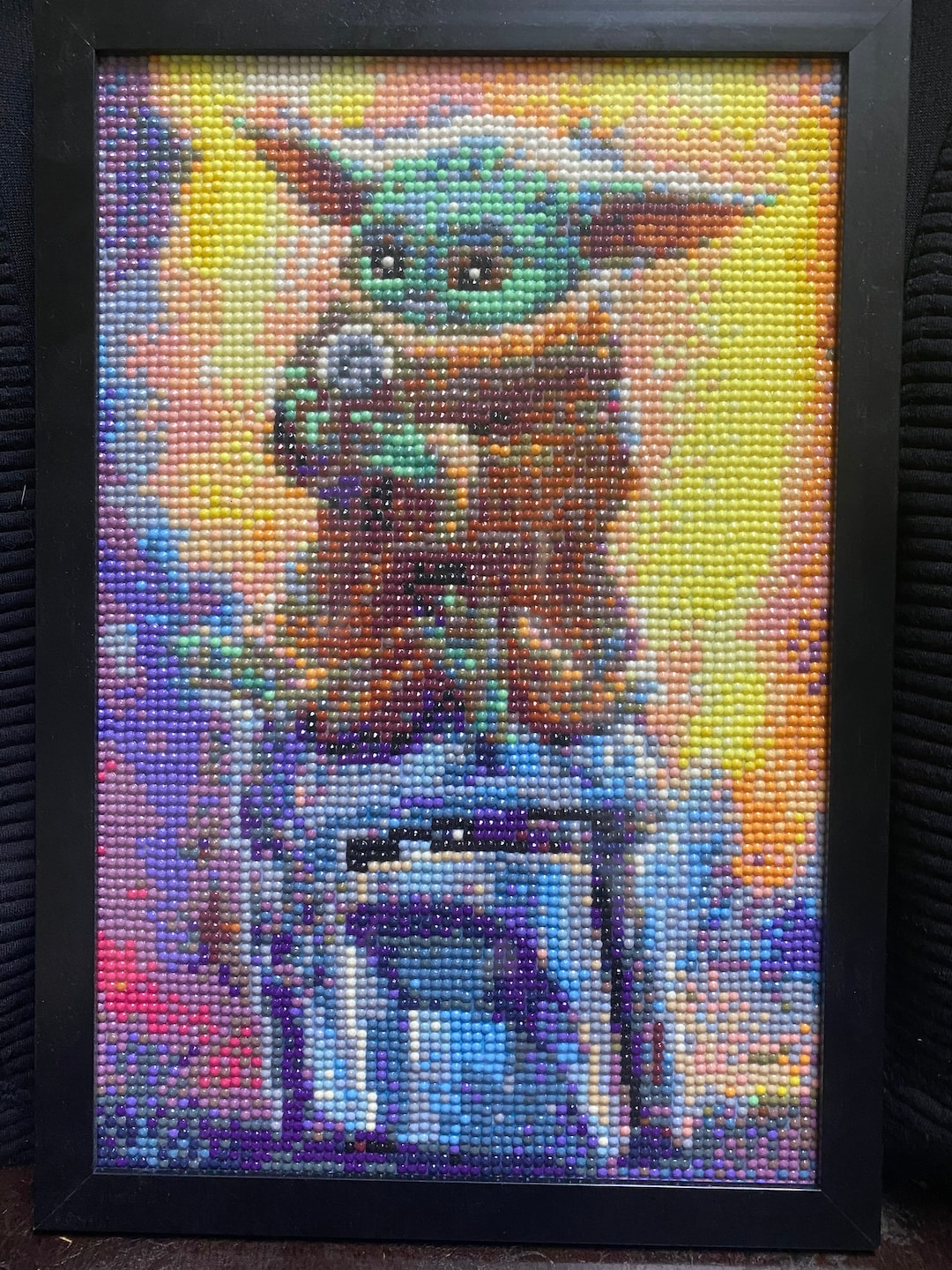 Framed Finished Grogu Diamond Art. - Etsy