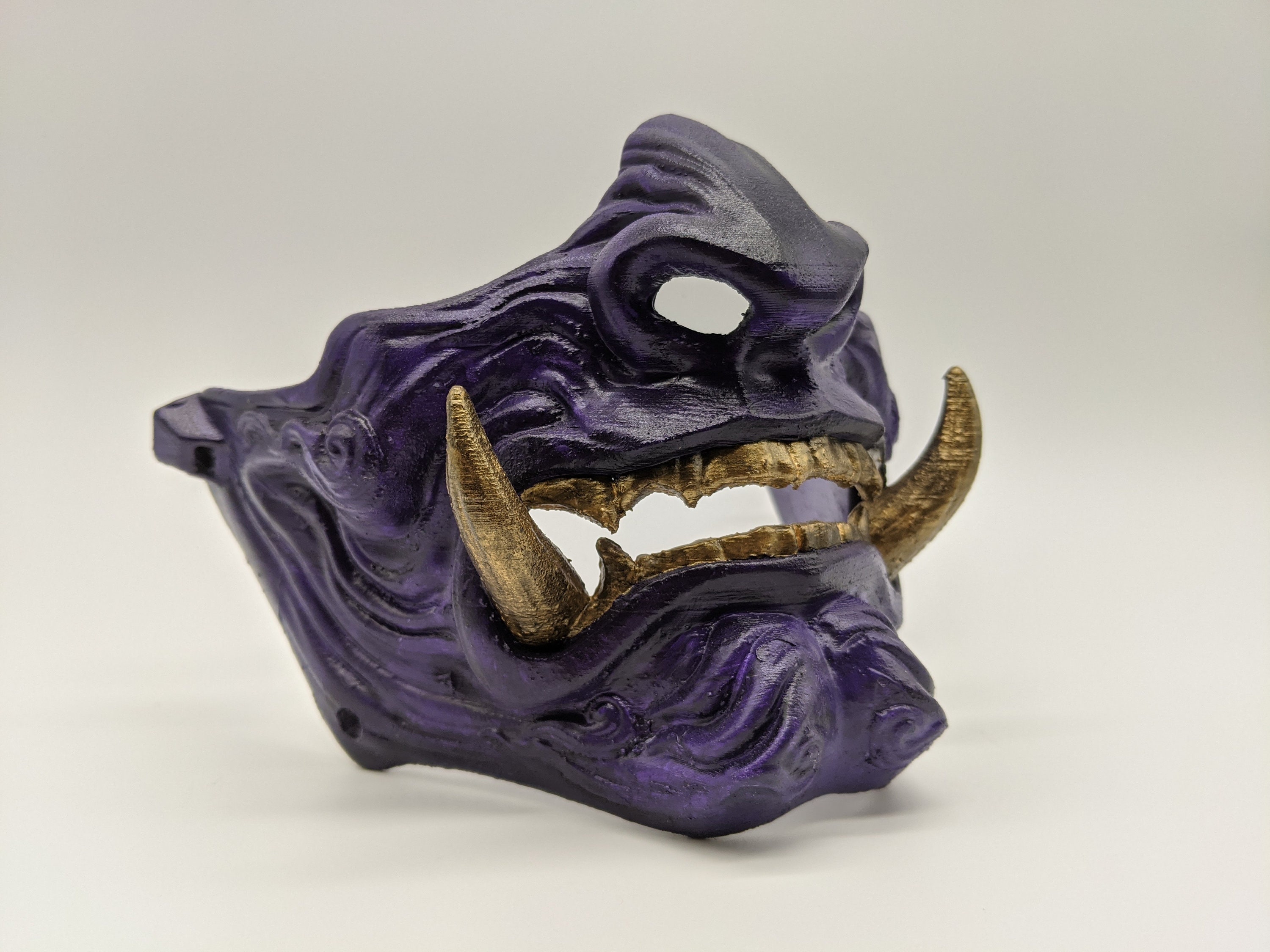 3d Printed Purple Oni Mask Hand Painted | Etsy