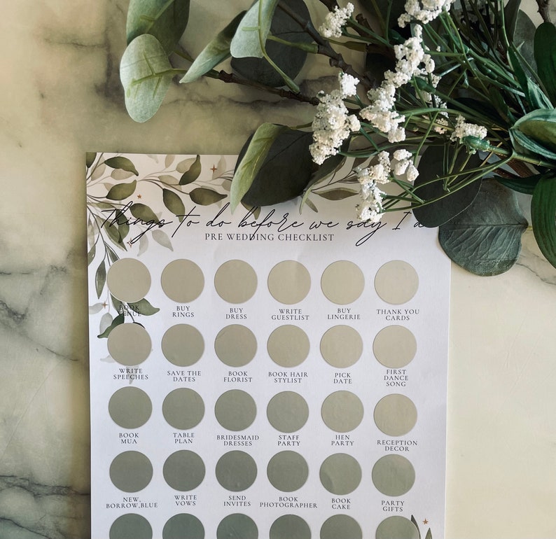 Scratch off Wedding Checklist - Etsy