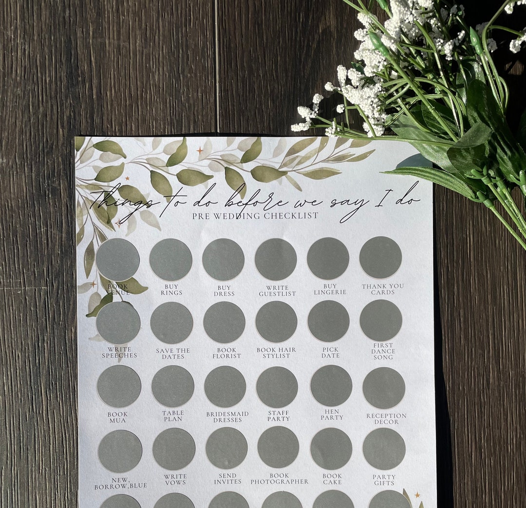 Scratch off Wedding Checklist - Etsy