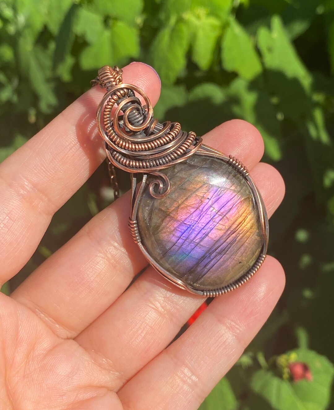 Purple Labradorite Pendant Necklace, Self Love Gifts for Men, Copper ...