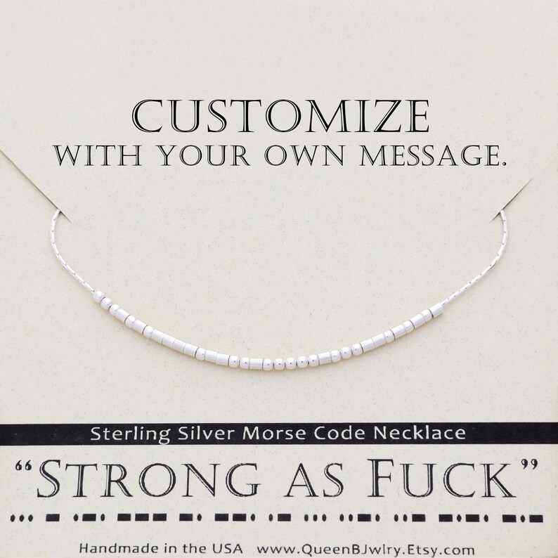 Strong as Fuck Morse Code Necklace Strength Necklace - Etsy