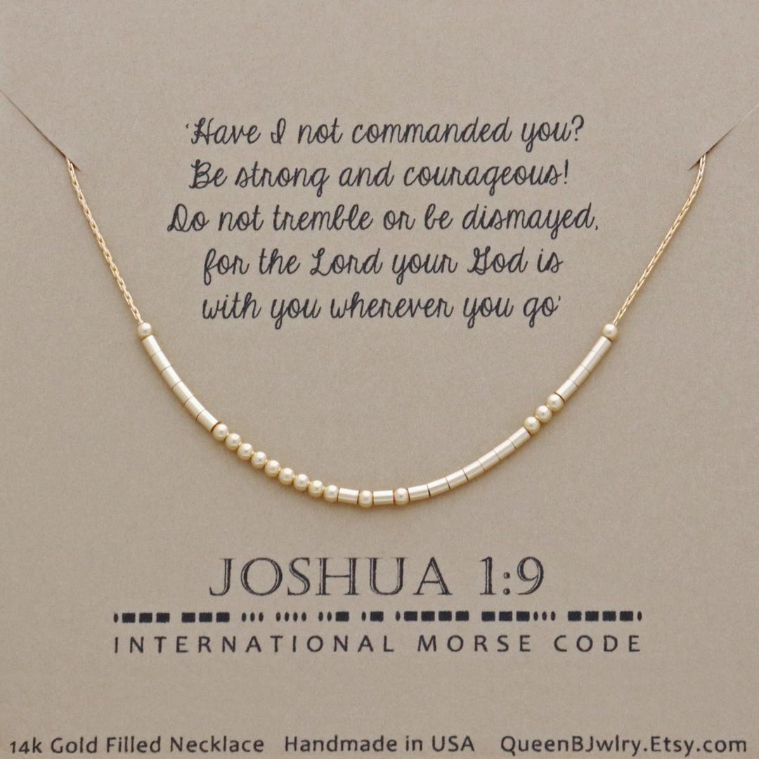 Joshua 1:9 Custom Bible Verse Morse Code Necklace, Be Strong ...