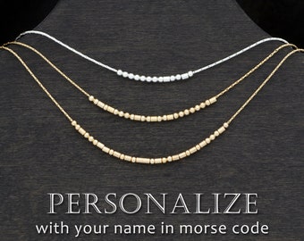My Person Necklace, Sterling Silver Morse Code Choker, Custom Name ...