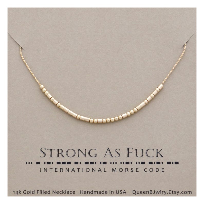 Emotional Support Strength Necklace | Customized Morse Code Jewelry in ...