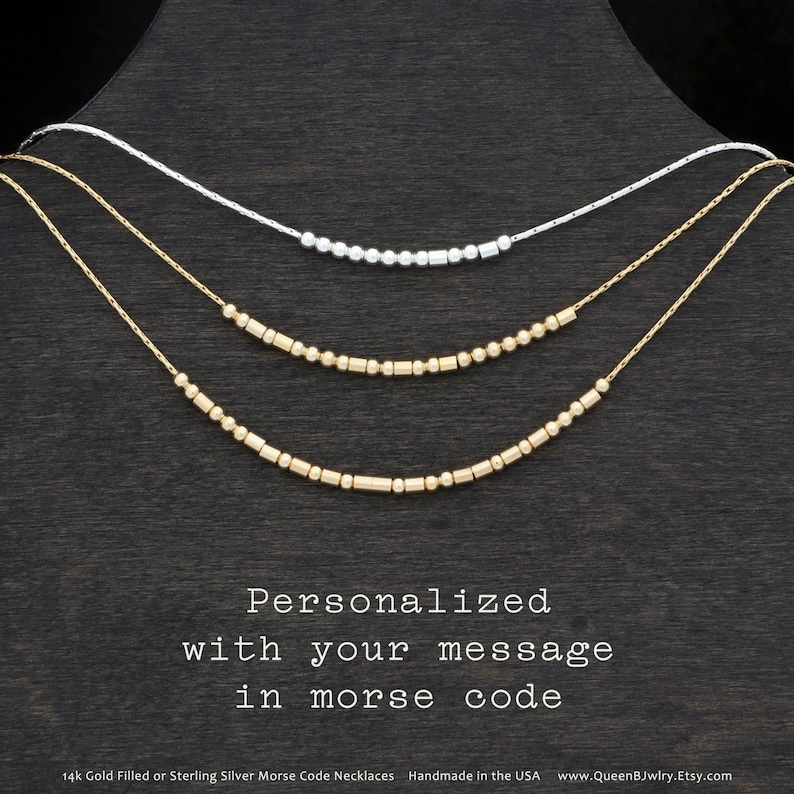 Strength Necklace Custom Morse Code Get Well Gift Sterling Silver or 14k Gold Fill - Etsy