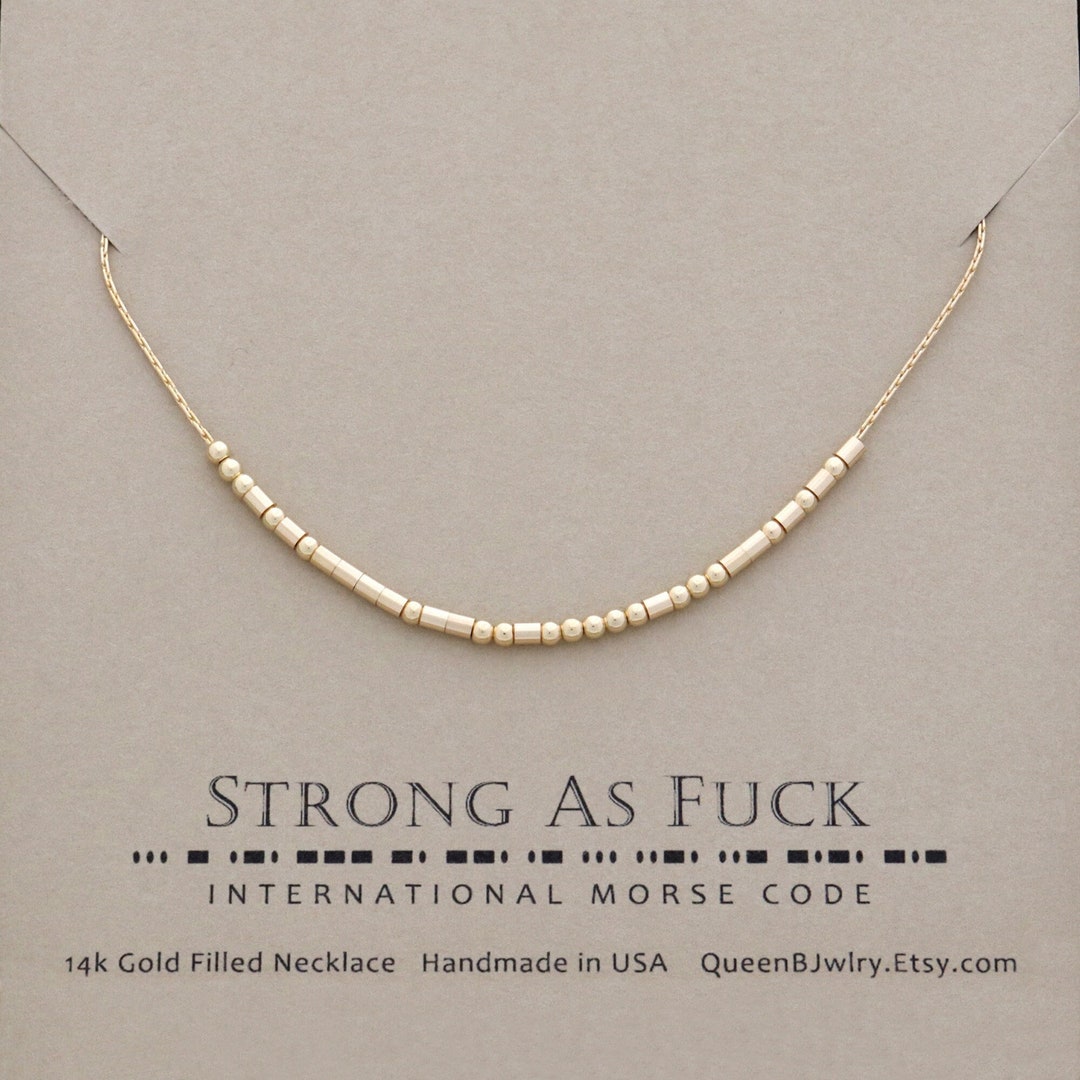 Strong as Fuck Morse Code Necklace • Strength Necklace • Breast Cancer ...
