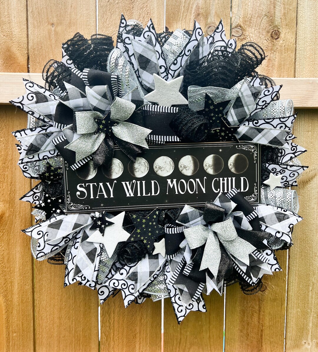 Stay Wild Moon Child Moon Phases Wreath - Etsy