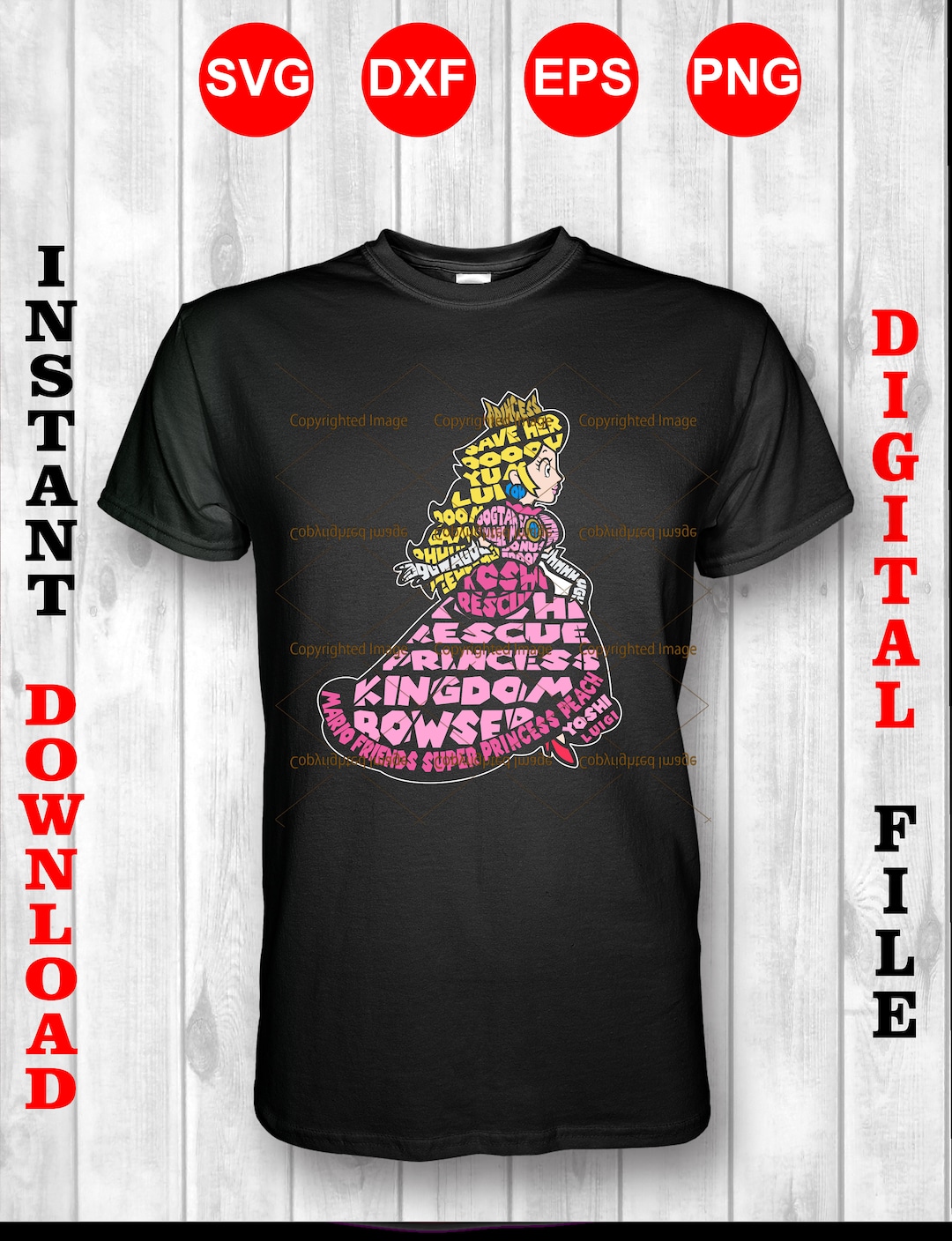 Diseño de tipografía Princess Peach, archivos de corte svg para Cricut ...