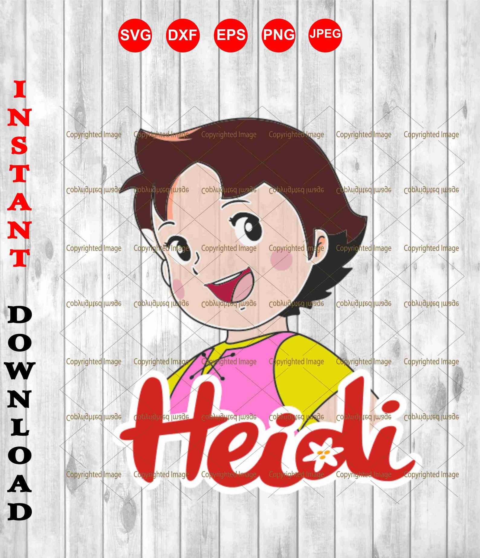 Heidi A Girl of the Alps, Svg Cutting Files for Cricut and Silhouette ...