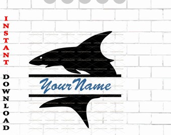 Shark Monogram Svg | Etsy