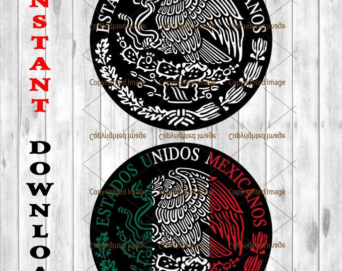 Mexico Coat of Arms Svg Vector Escudo De Mexico Svg Png - Etsy
