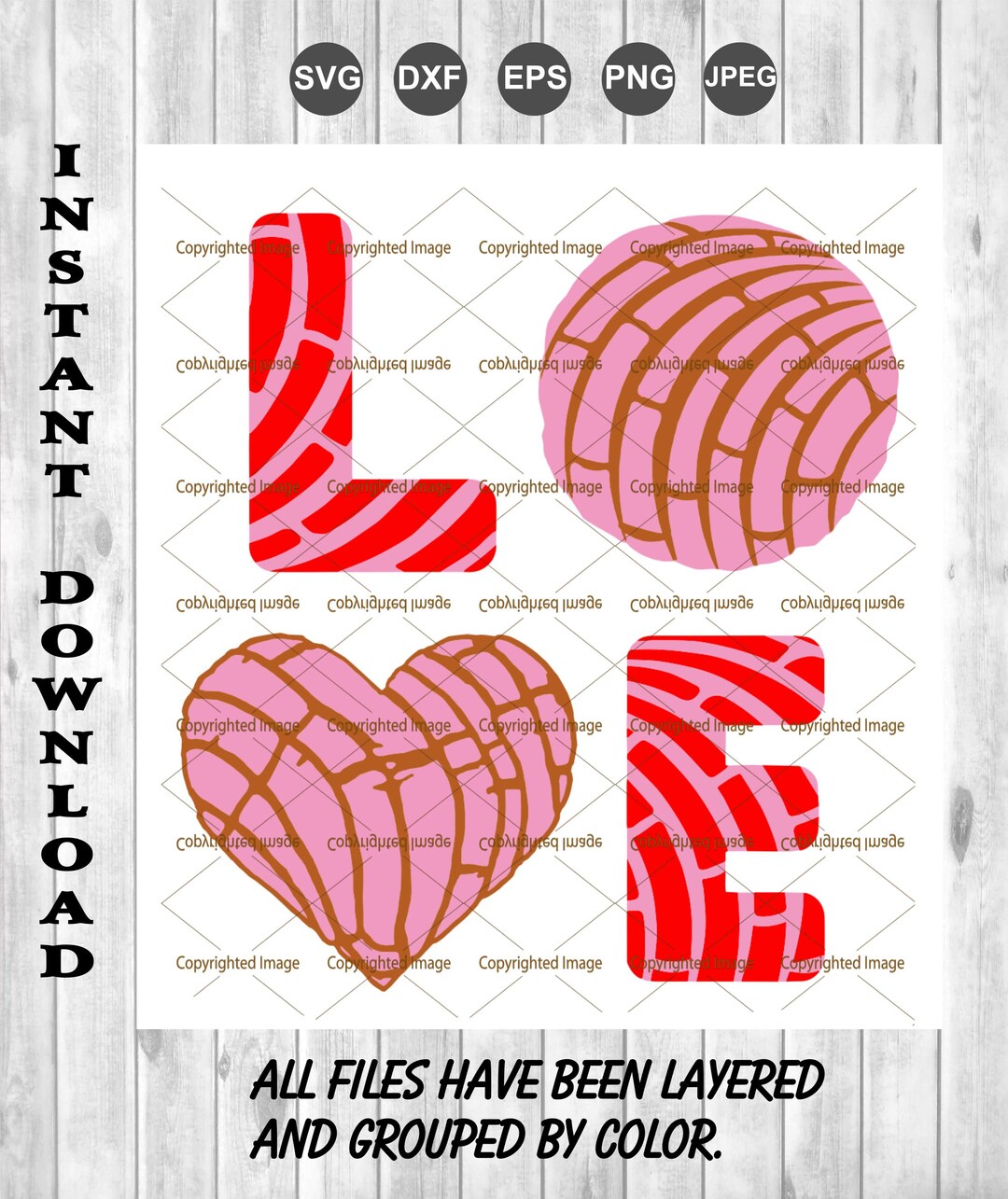 Love Conchas, Cutting Files - Png Clipart -EPS Vector Files, INSTANT ...