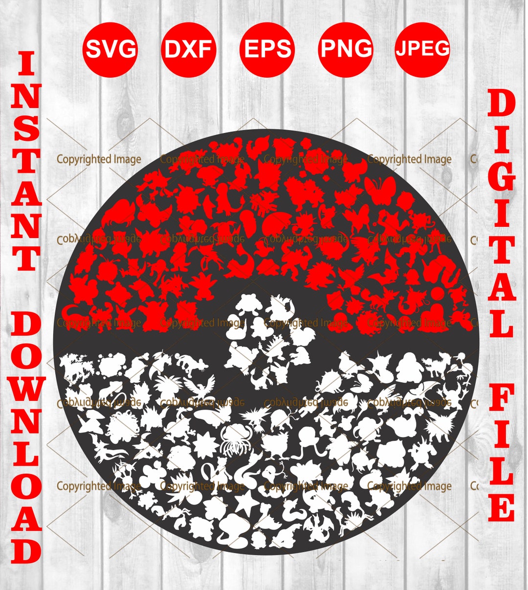 Pokemon Pokeball, Svg Cutting Files - Png Clipart -EPS - Scalable ...